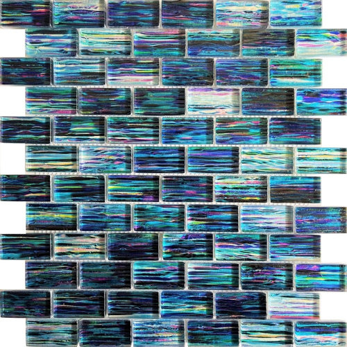 Tilesanddeco Sapphire Ocean 1"x2" Glass Tile | Wayfair