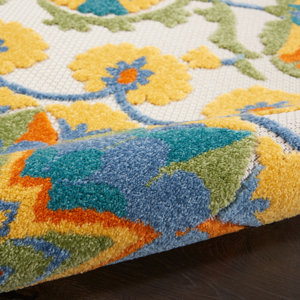Andover Mills™ Adalia Floral Green/Yellow/Blue Area Rug & Reviews | Wayfair