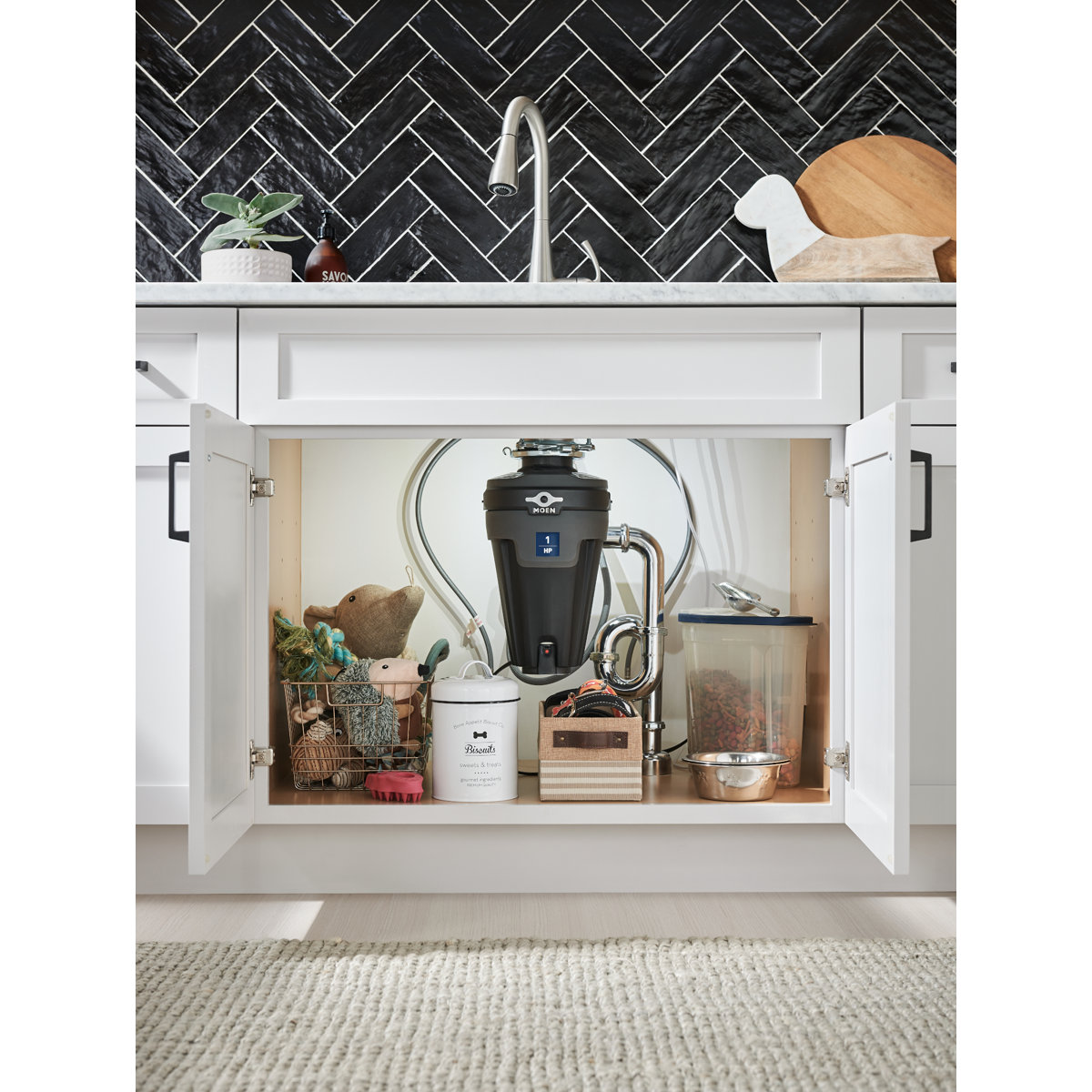 Moen Chef 1 Hp Continuous Feed Lighted Garbage Disposal With Sound ...