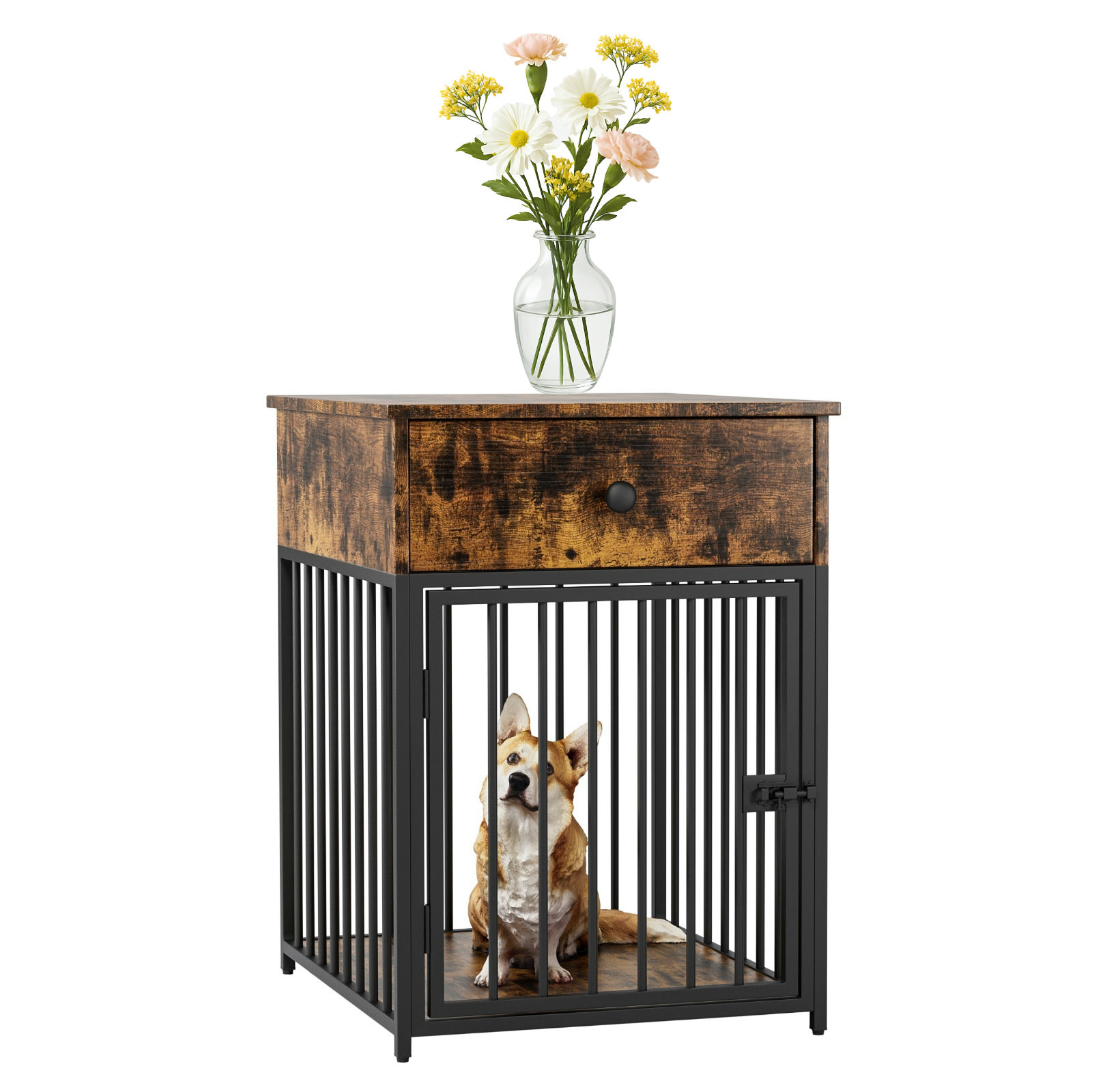 17 Stories Dog Crate Furniture Style With 1 Drawer For Small Dogs,side ...