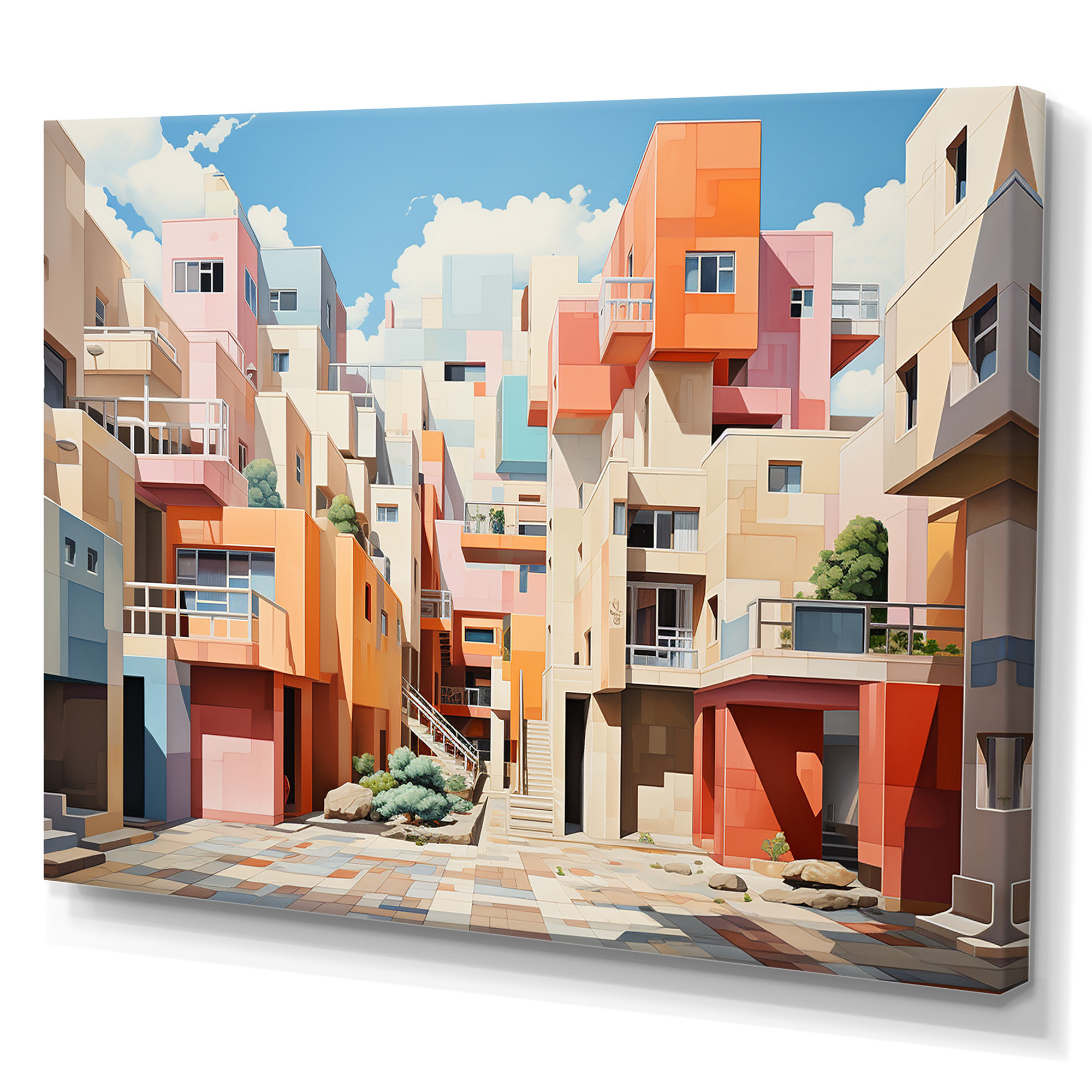 Design Art Minimalism Multicolor Cubic College Building I - Buildings ...