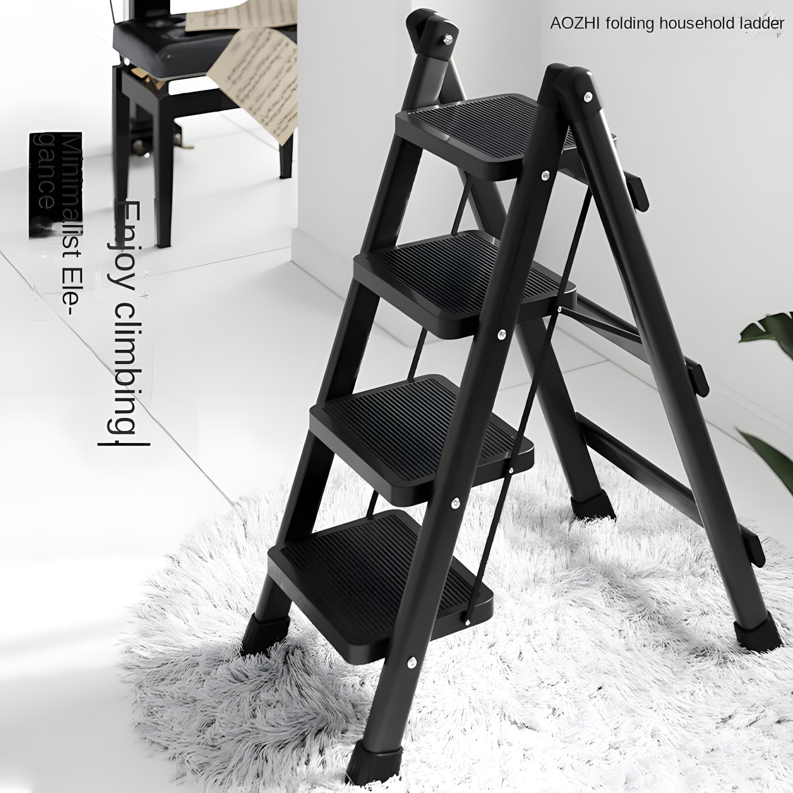 WFX Utility™ 3-Step Folding Ladder, Carbon Steel Multi-Purpose Step ...