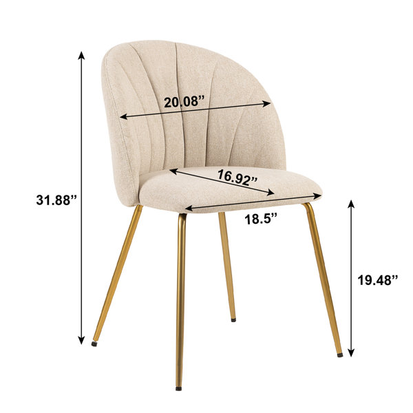 Mercer41 Fabric Upholstered Back Side Chair in Beige | Wayfair