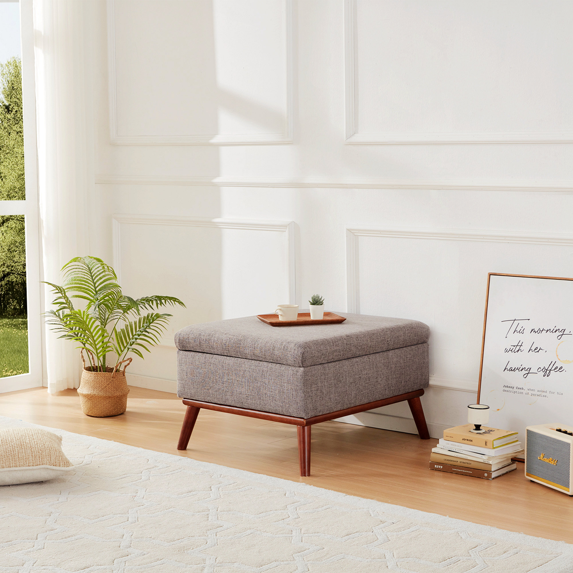 Corrigan Studio® Ottoman with Storage with Lid Lifting Function and ...