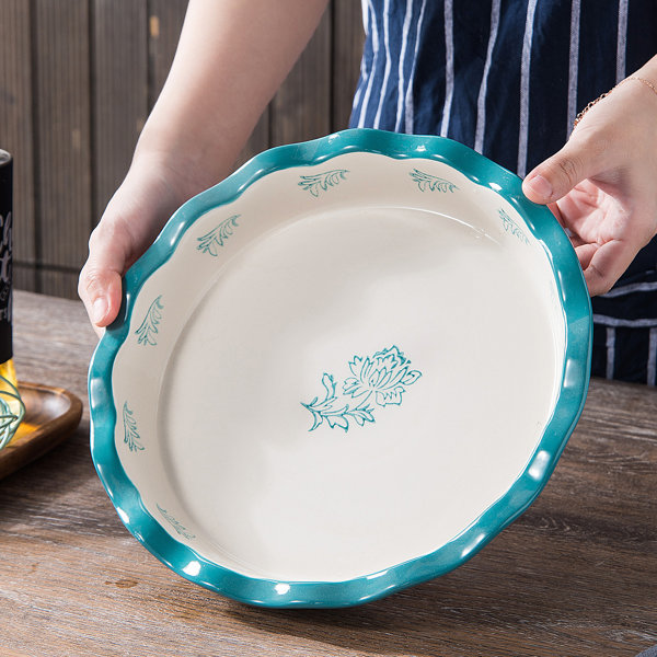 Wisenvoy 9" Pie Pan Ceramic Pie Plate Pie Dish Nonstick & Reviews | Wayfair