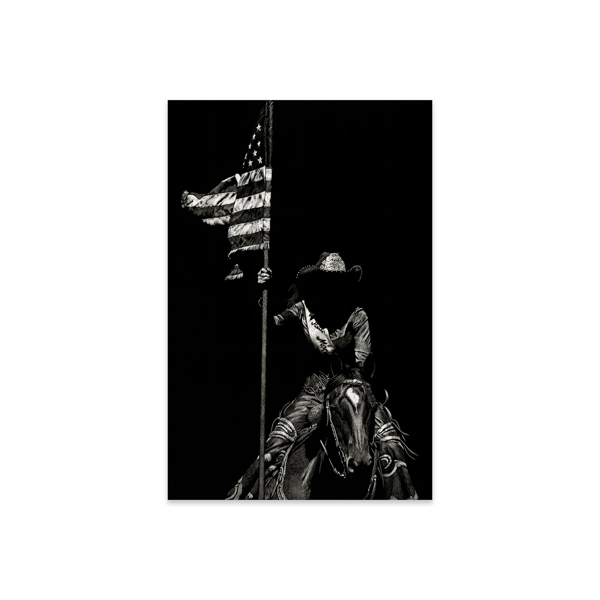 Union Rustic Scratchboard Rodeo VI On Plastic / Acrylic by Julie T ...