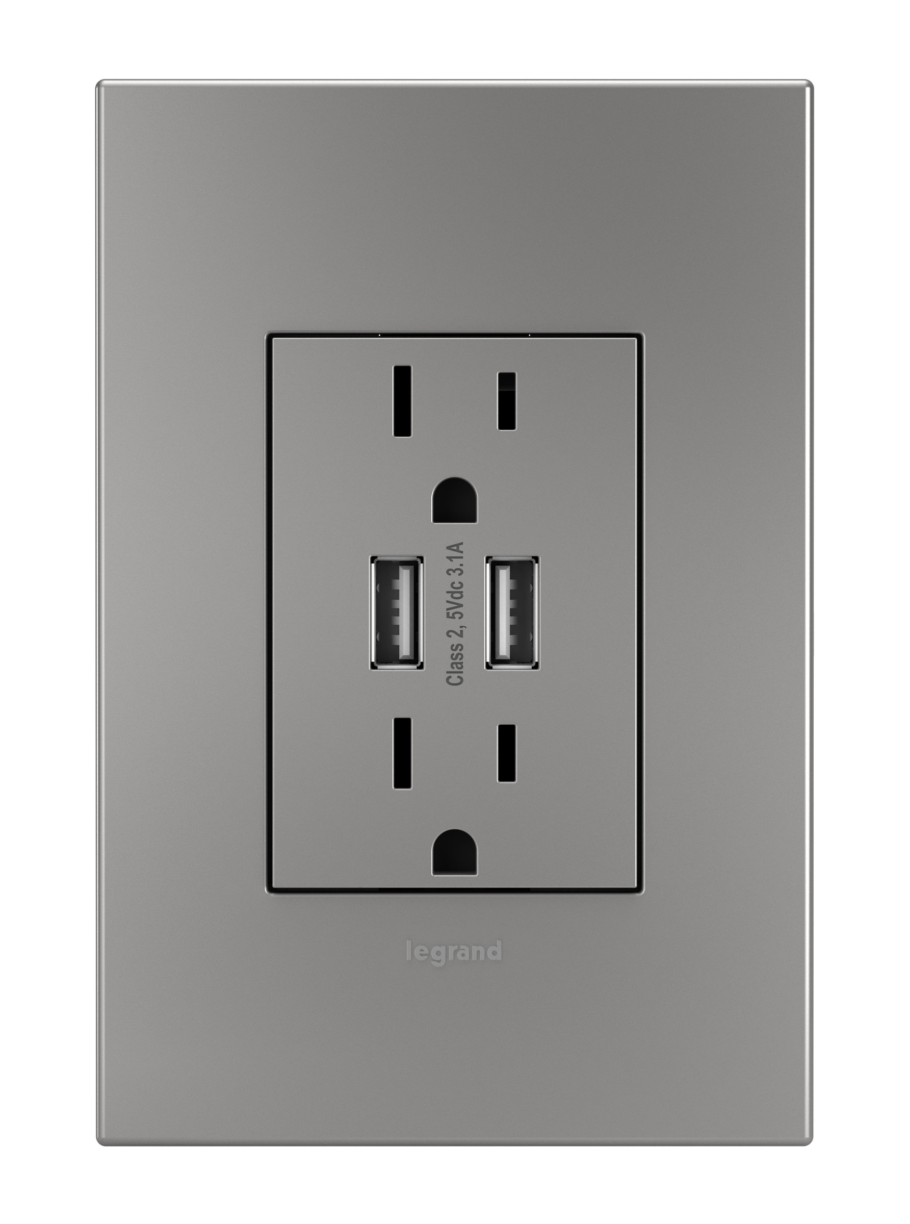 Legrand Adorne® 15 Amp Dual USB A/A Combo Outlet and Wall Plate ...