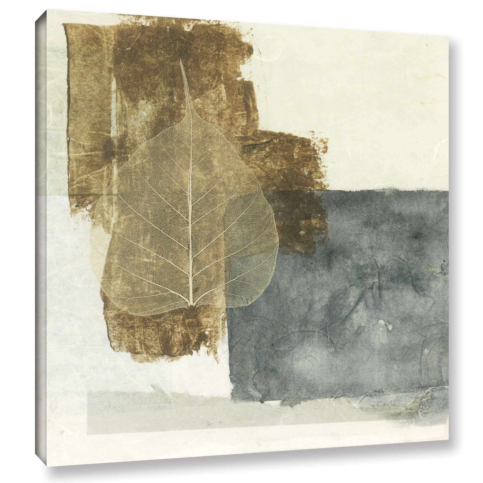 Winston Porter Wabi-Sabi Bodhi Leaf Collage 5 Gallery Wrapped Floater ...