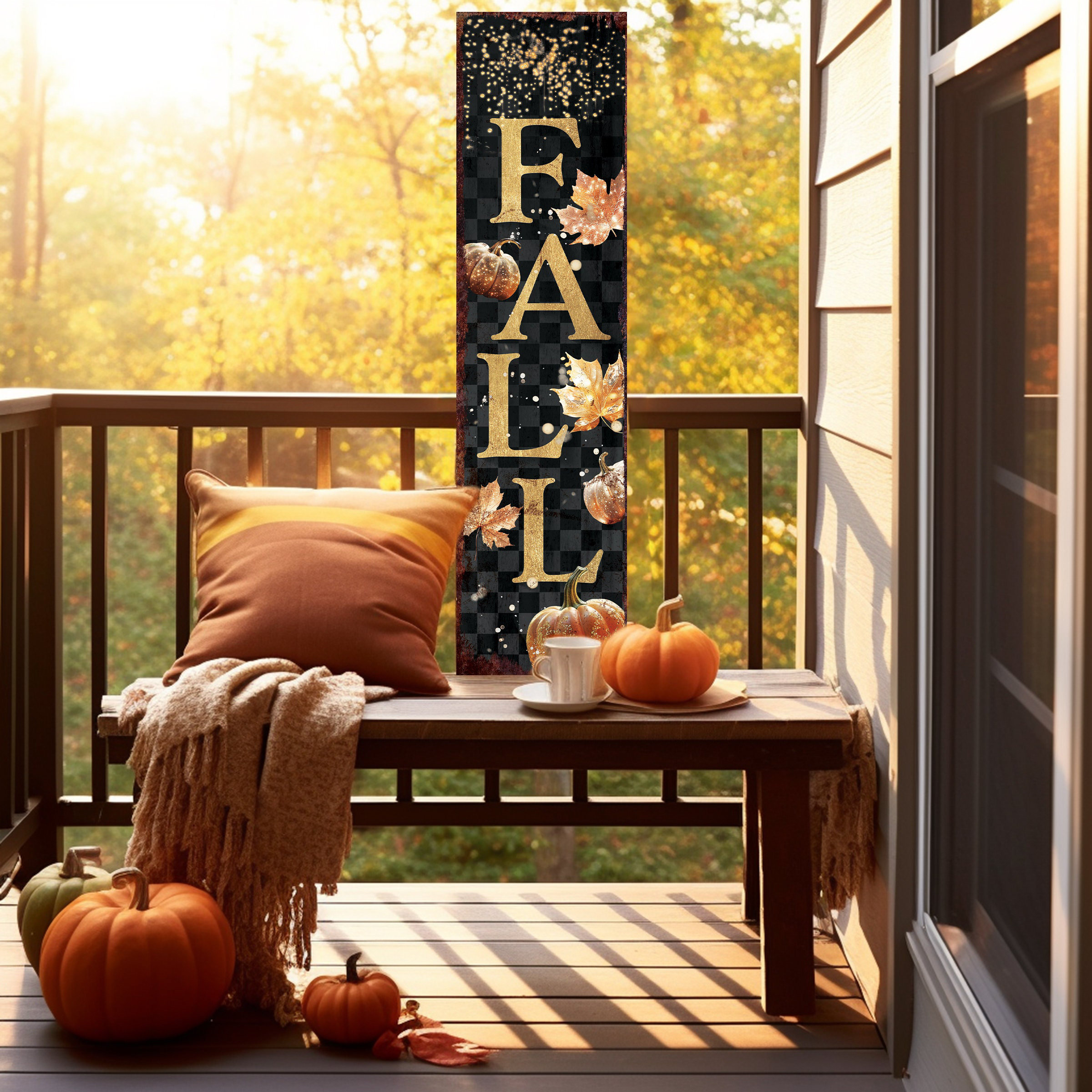 The Holiday Aisle® Fall Door Mural | Wayfair