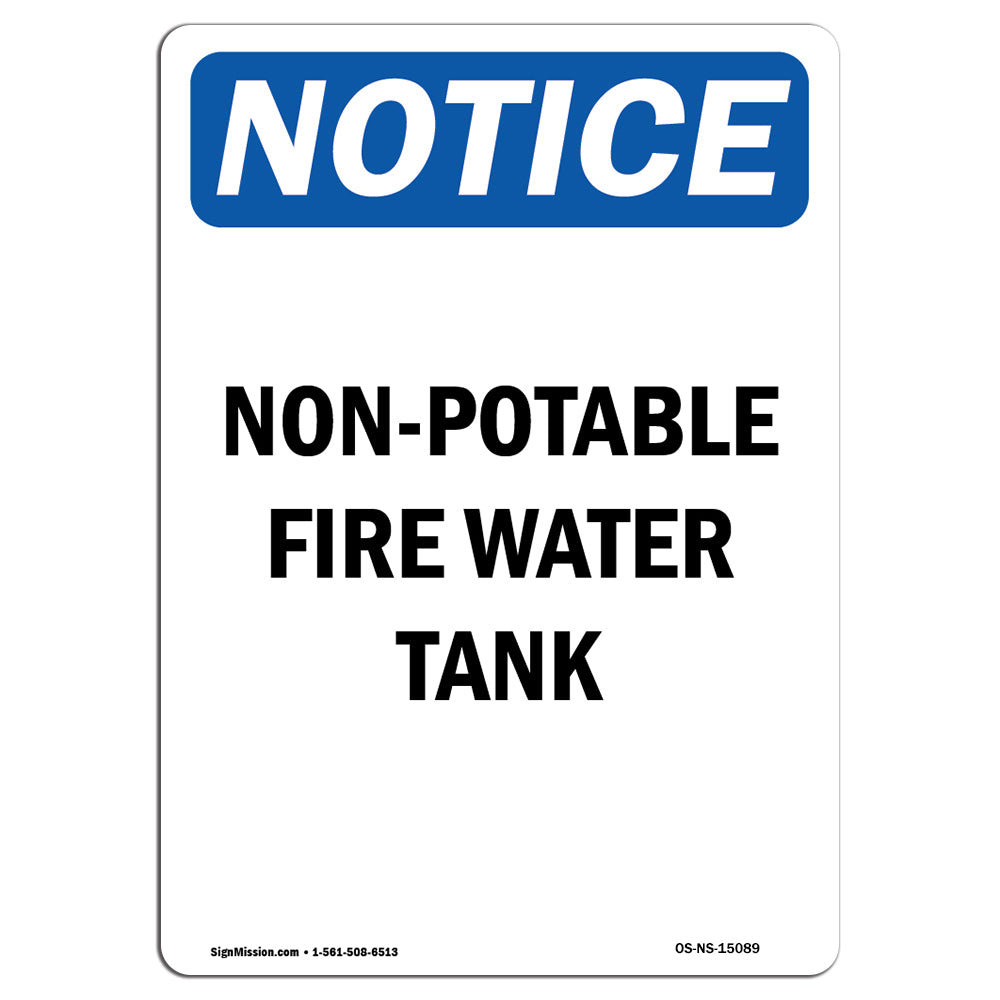 SignMission Non Potable Fire Water Tank Sign | Wayfair