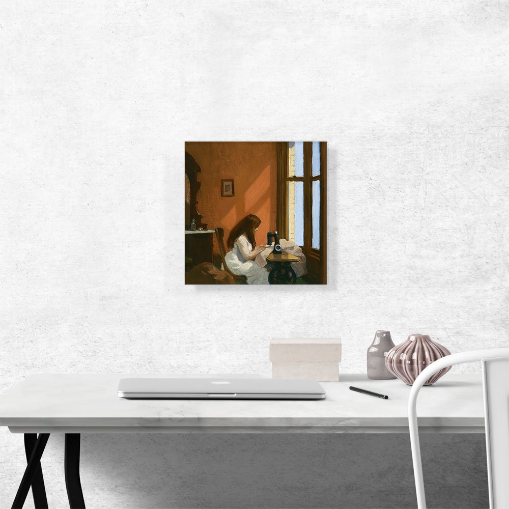 ARTCANVAS " Girl At Sewing Machine 1921 " by Edward Hopper Painting ...
