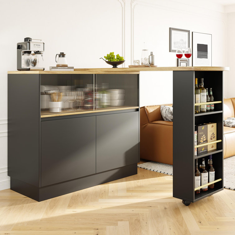 17 Stories 360° Rotation Bar Table With Doors And Shelves | Wayfair.co.uk