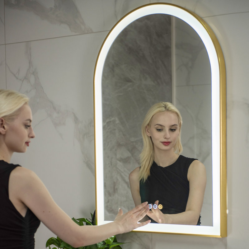 Mercer41 Cracraft Aluminum Arch LED Wall Mirror | Wayfair