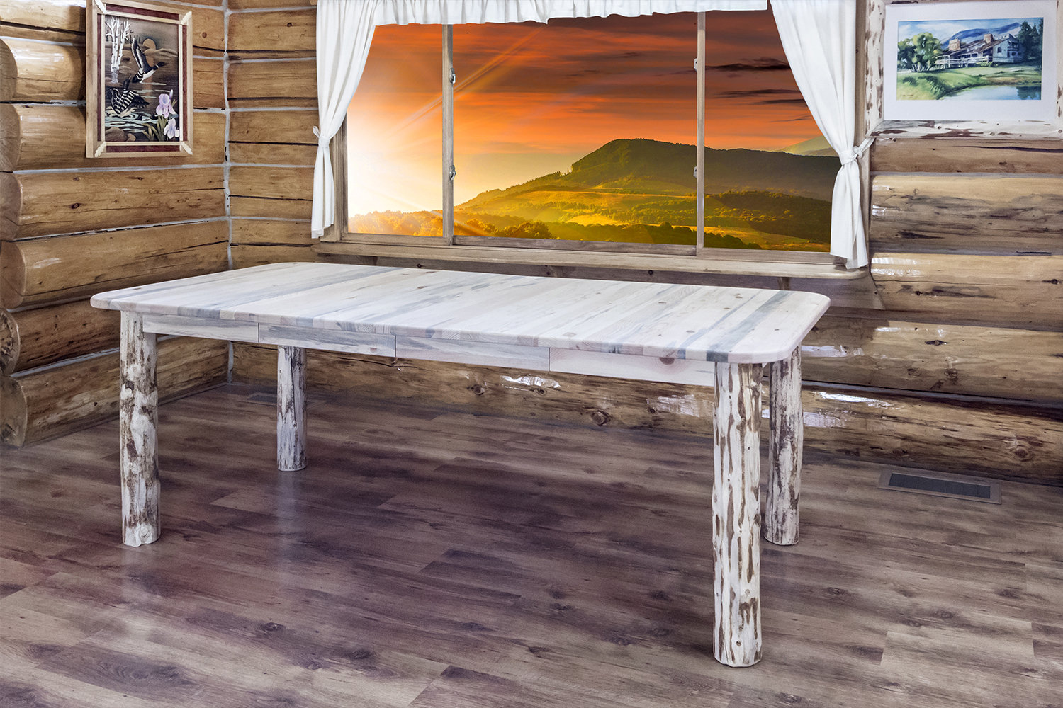 Loon Peak® Montana Collection 40" Lodge Pole Pine Dining Table | Wayfair