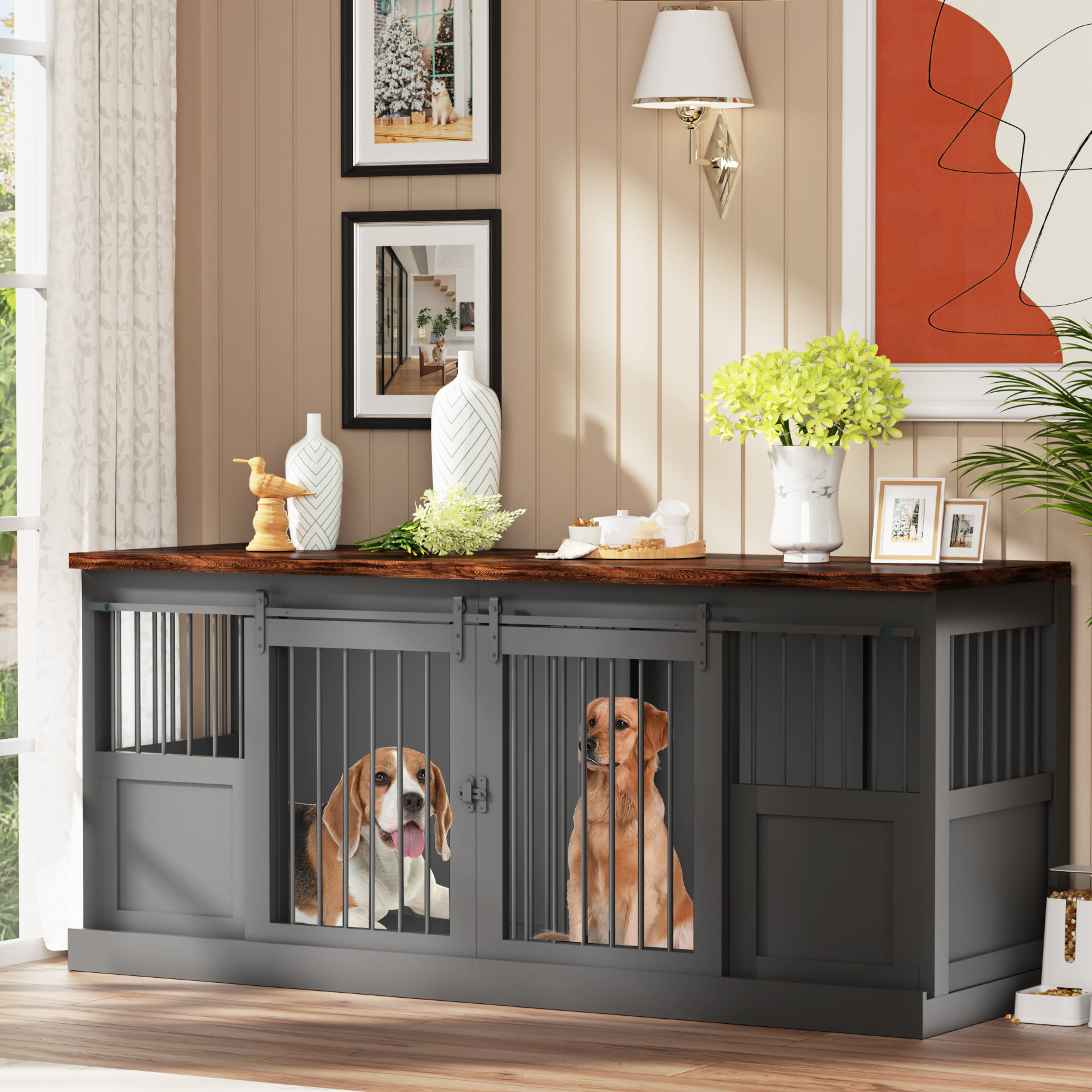 Tucker Murphy Pet™ 70.86'' Furniture Style Pet Crate With Removable ...