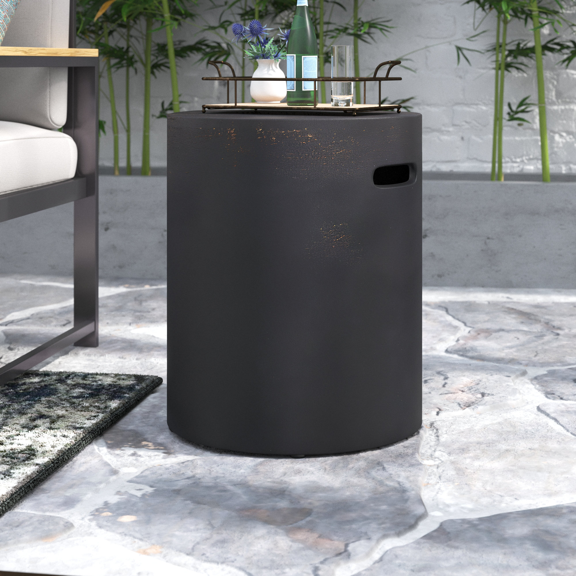 Steelside™ Jaylin Stone/Concrete Side Table & Reviews | Wayfair