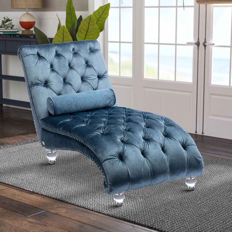 House of Hampton® Jerick Modern Upholstered Chaise Lounge with Nailhead ...
