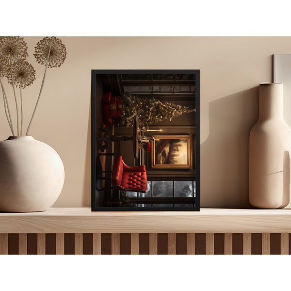 Lark Manor Cozy Christmas Scene Decorations Home Wall Art Framed Poster ...