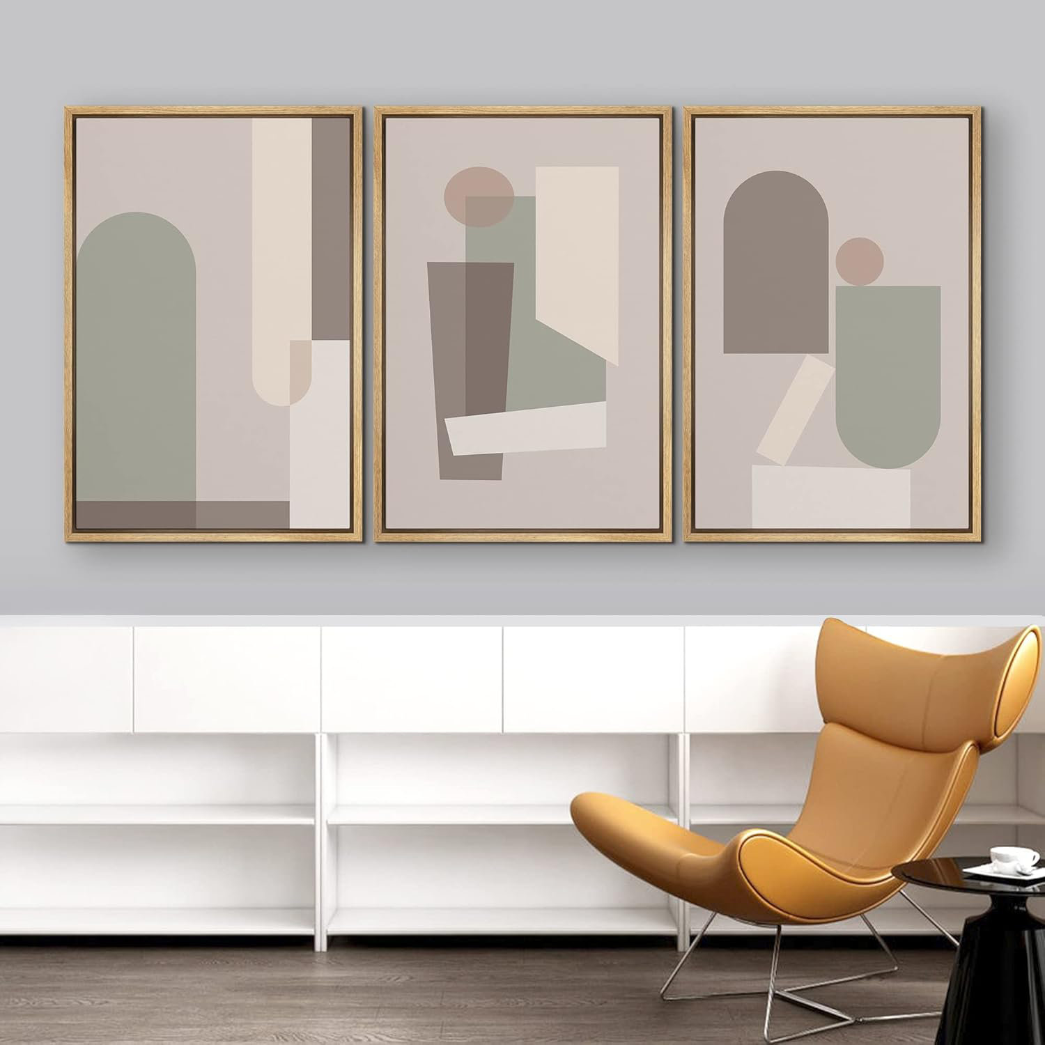 IDEA4WALL Mid Century Shape Pastel-Mid Century Geometric Figure Collage ...