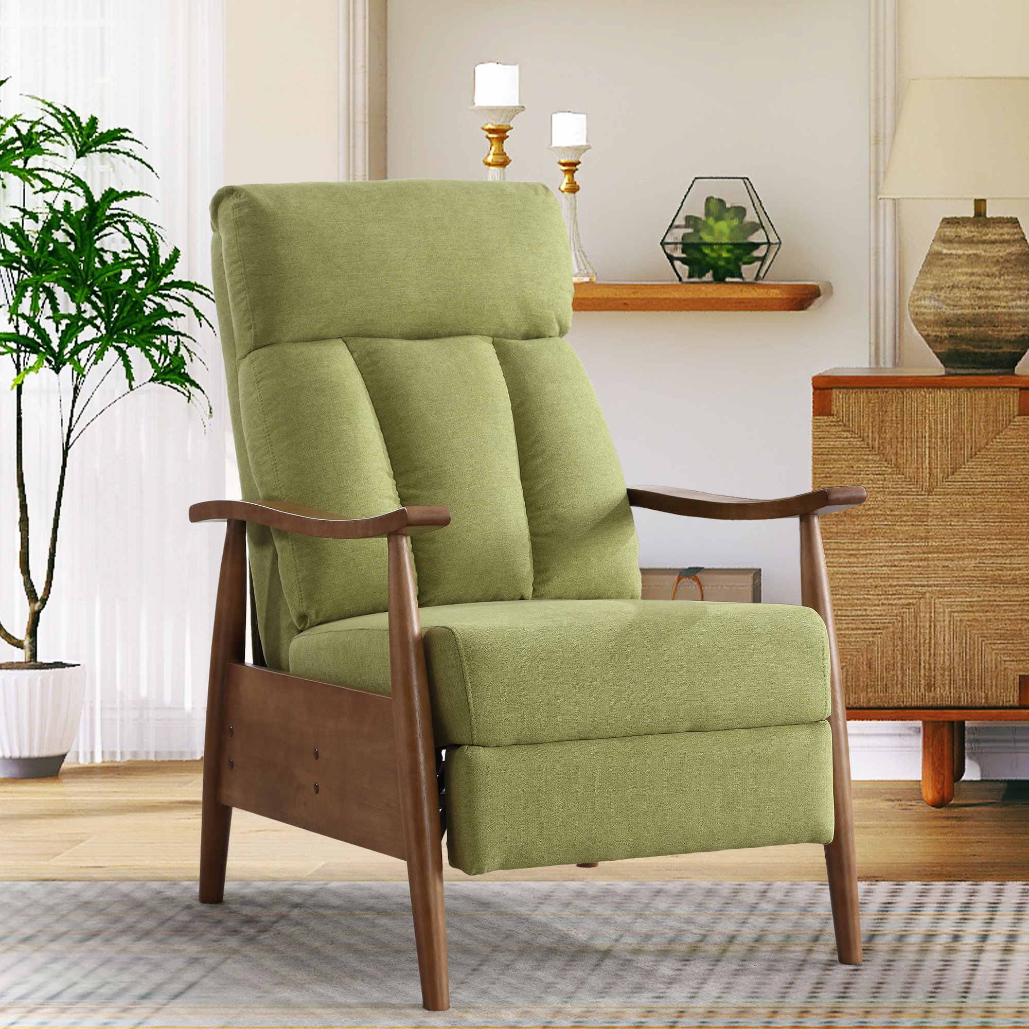 Red Barrel Studio® Chemika Coastal Style Push Back Manual Recliner ...