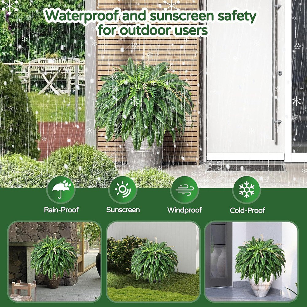 Primrue Fake Ferns, Large Artificial Boston Fern, Faux Fern P... | Wayfair