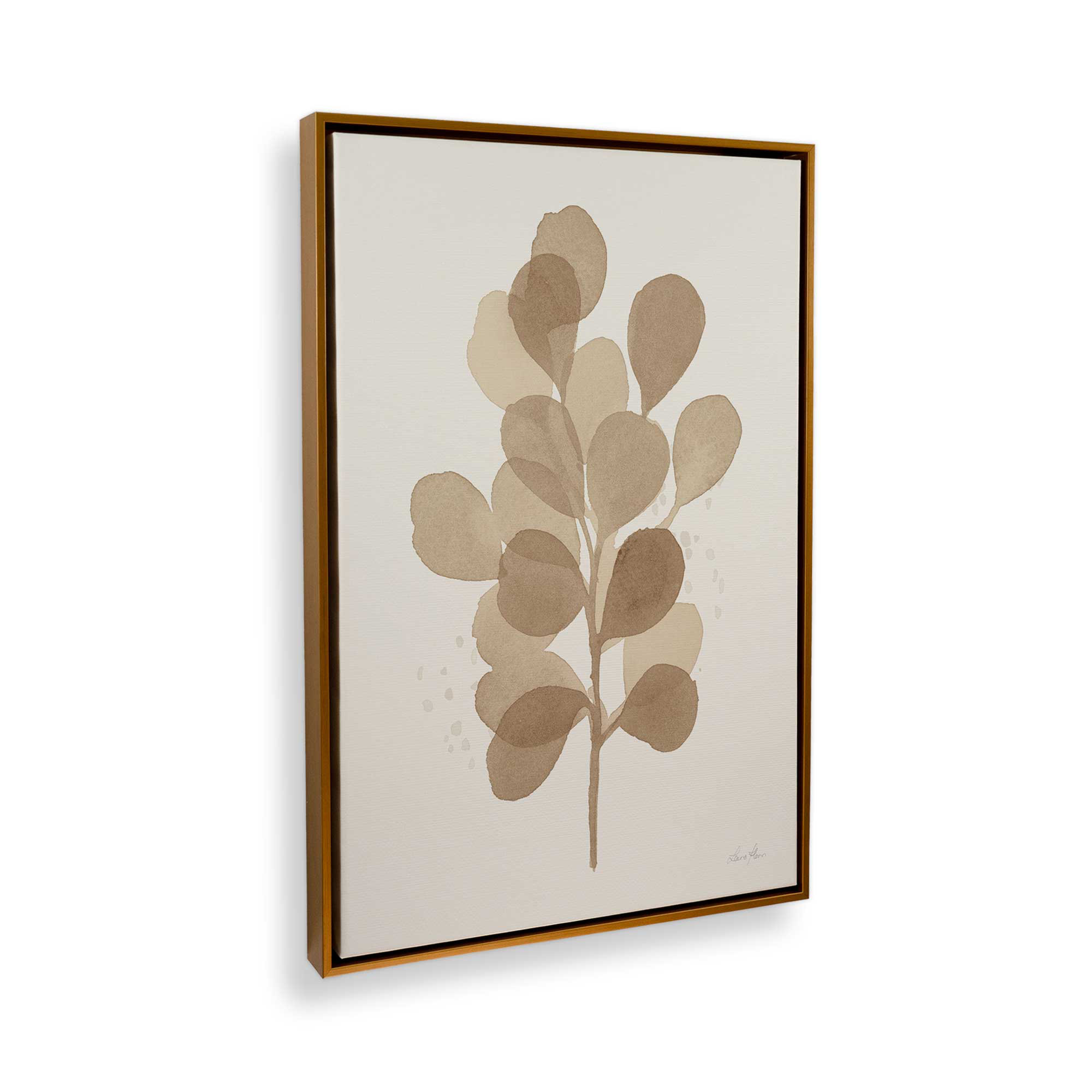 Dakota Fields Tan Leaf Impressions I Canvas Print | Wayfair
