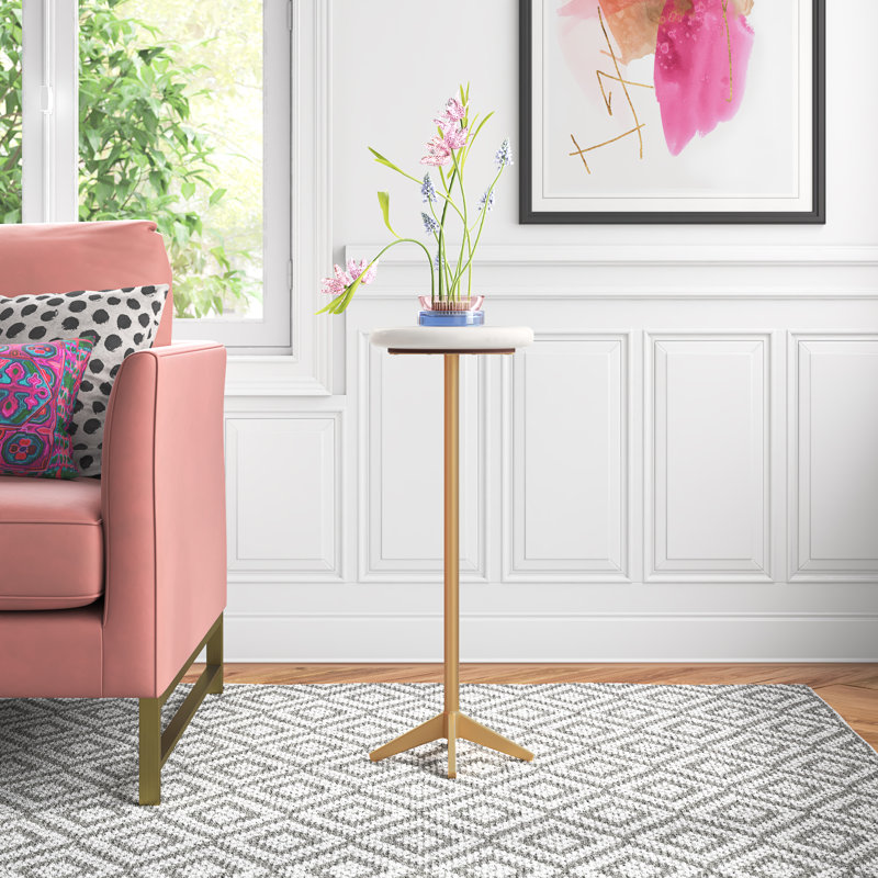 Etta Avenue™ Houston Marble Top Pedestal Side Table & Reviews | Wayfair