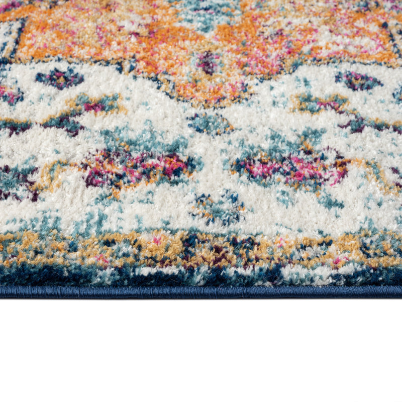 Bungalow Rose Boho Medallion Woven Area Rug | Wayfair