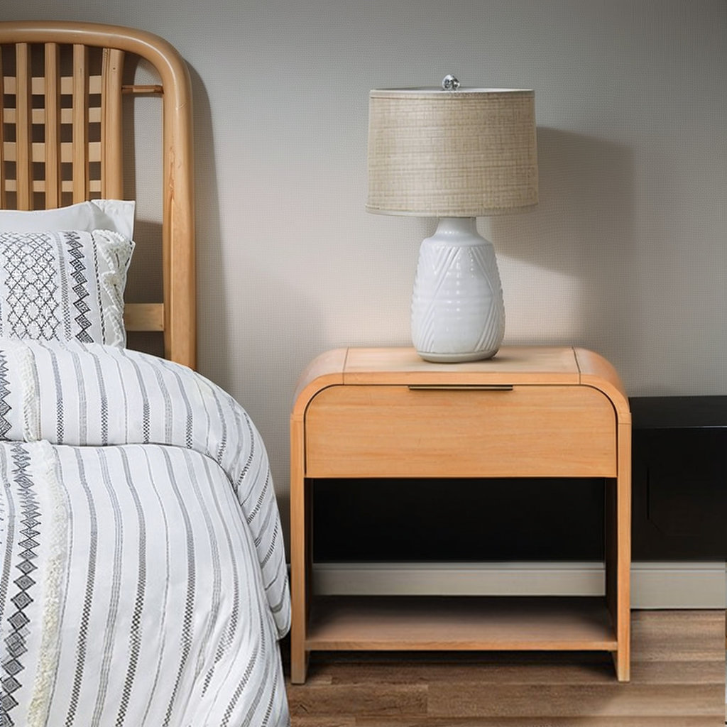 Corrigan Studio Modern One Drawer Waterfall Nightstand - Wayfair Canada