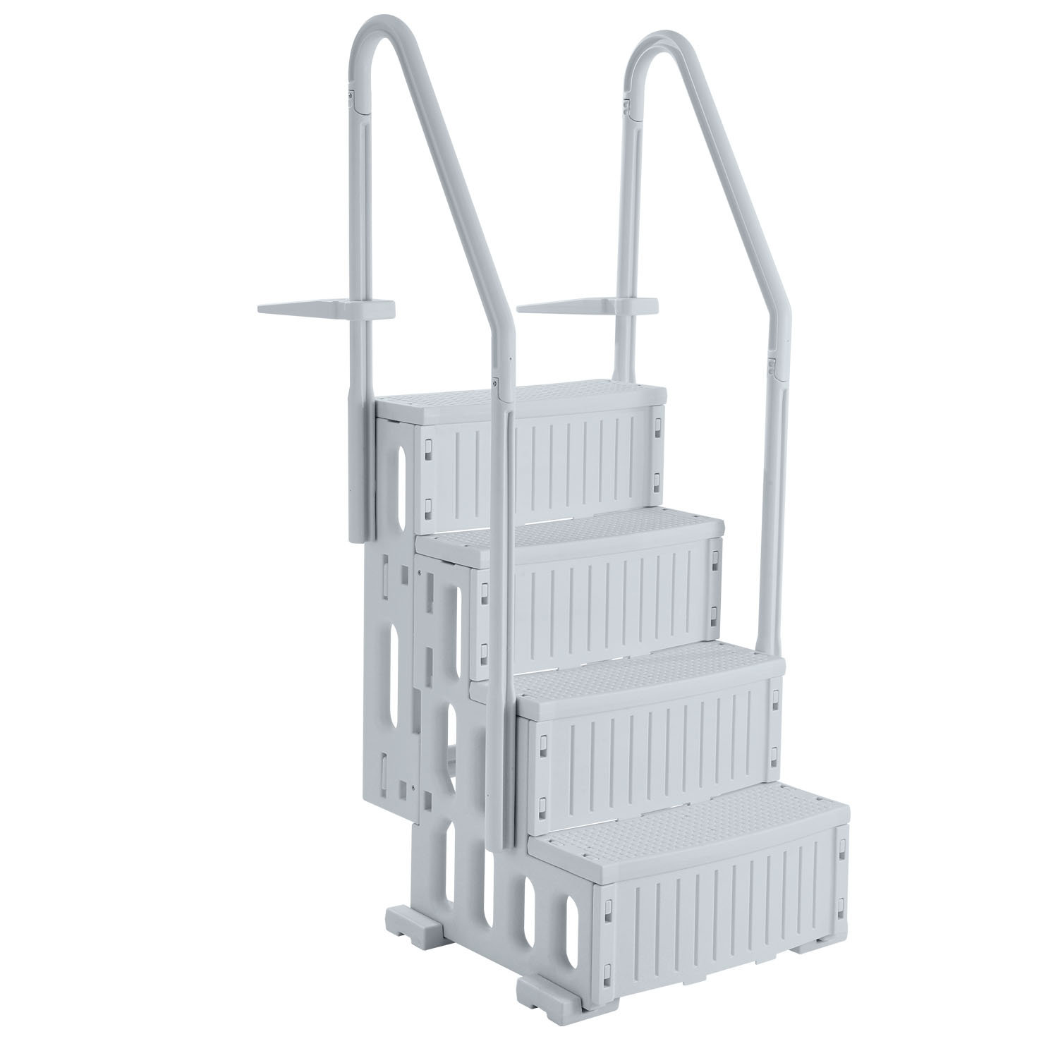 Stellweilan Tessberg 4-Step White Pool Ladder of Double Handrails ...