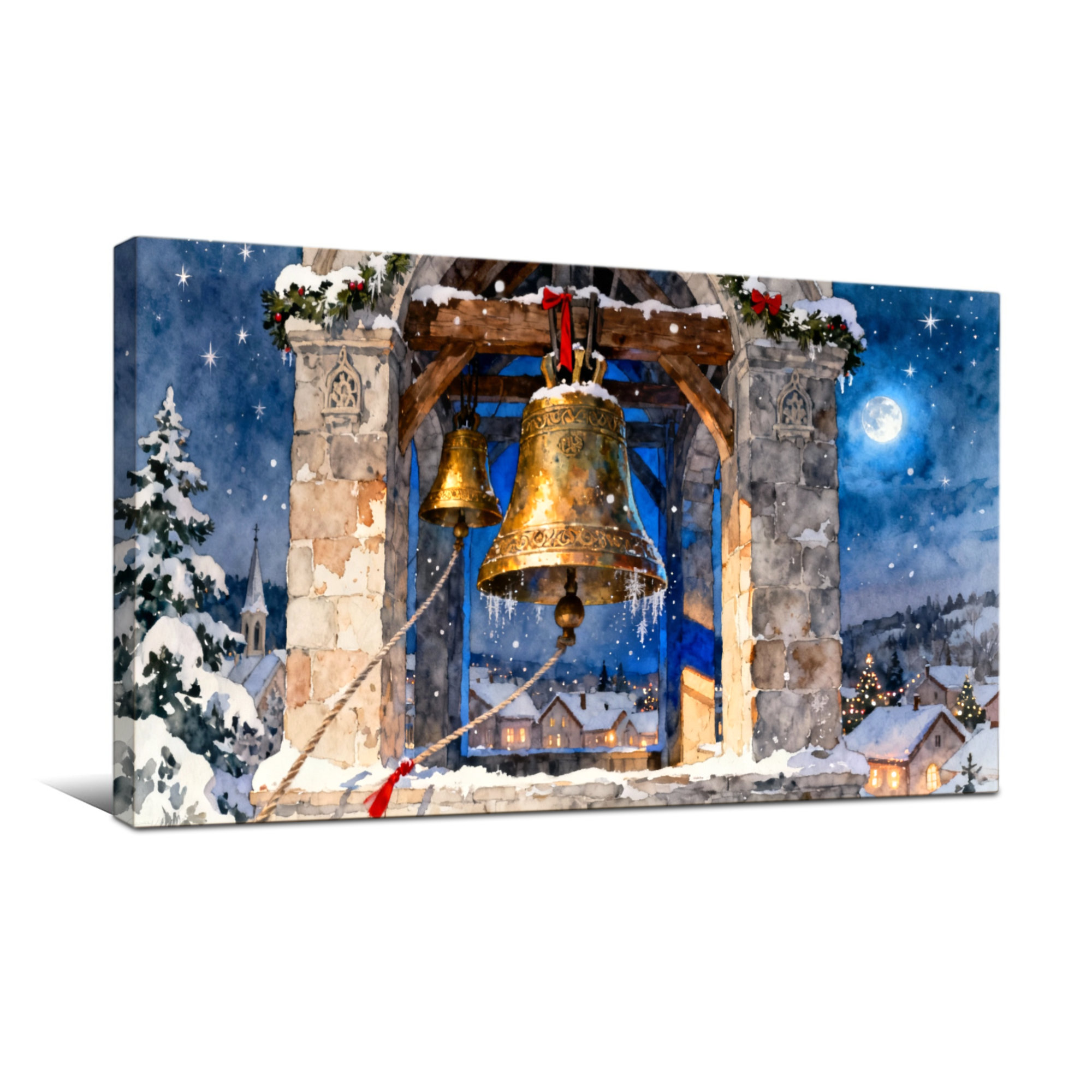 Astoria Grand Christmas Christmas Bell Winter Scene Night Sky Snowy ...