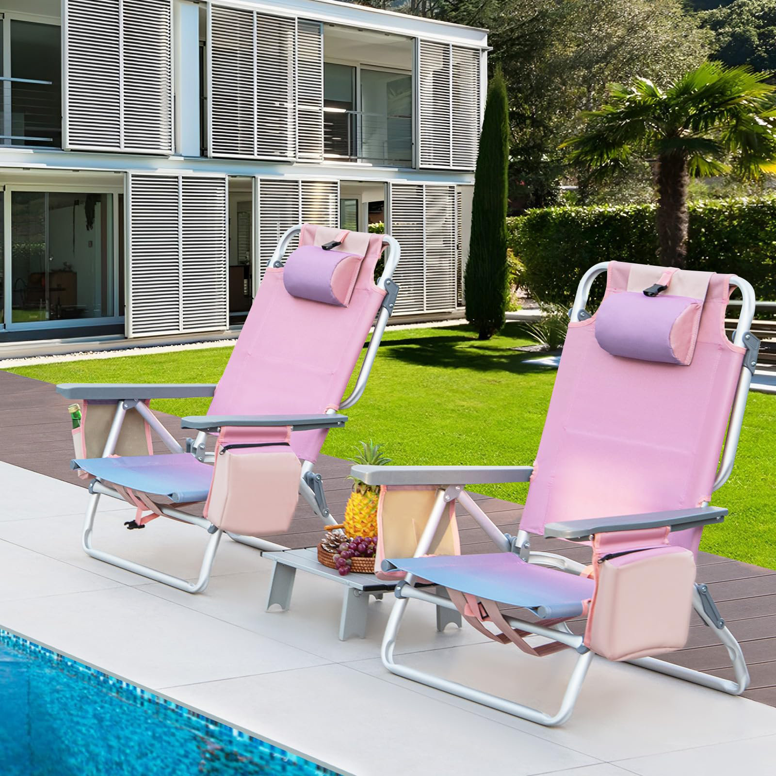 Corrigan Studio Beach Chairs, 2-Pack Backpack Camping Chair With ...