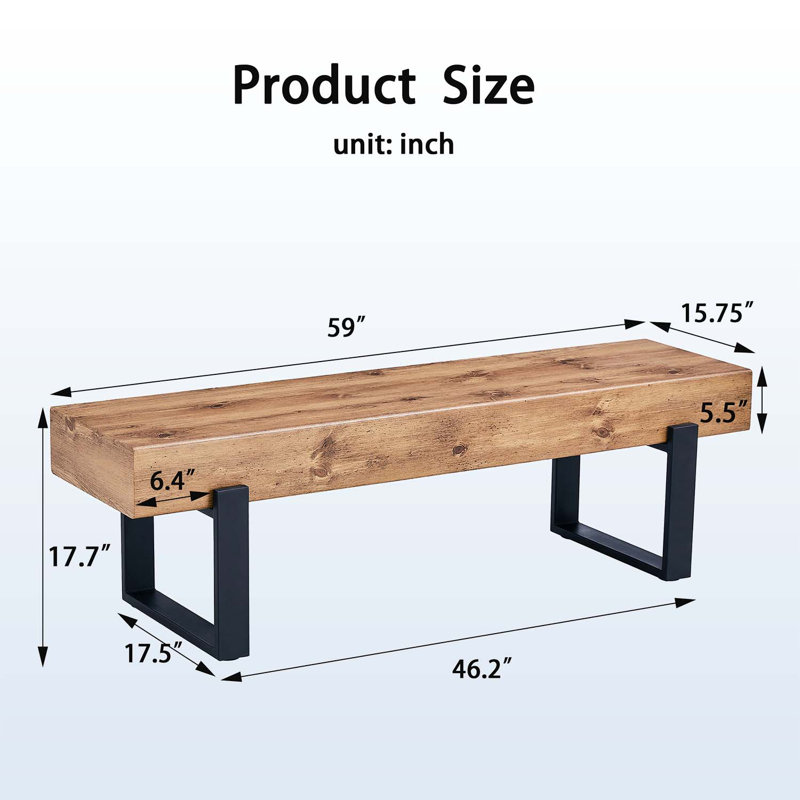Millwood Pines Deliza MDF+Metal Bench | Wayfair