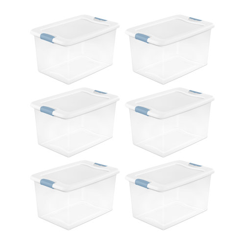 Sterilite Plastic Clear Stackable Latching Storage Box Container ...