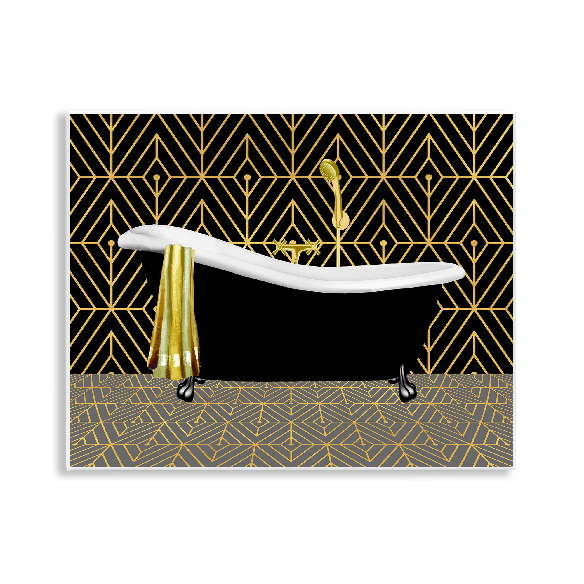House of Hampton® Deco Patterned Bathtub Wall Plaque, design by Conrad ...