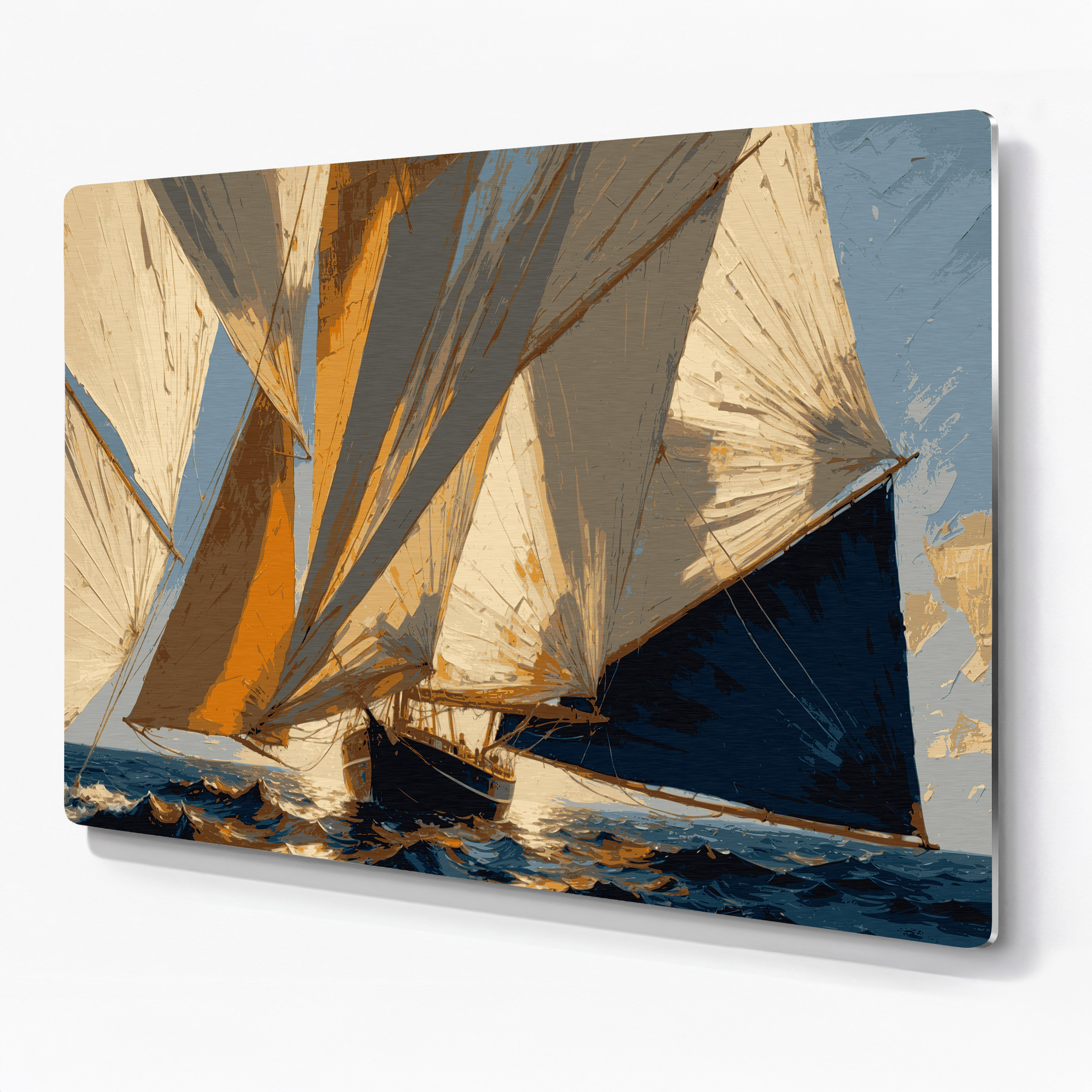 Longshore Tides Nautical Canvas sails Gray Metal Wall Art | Wayfair