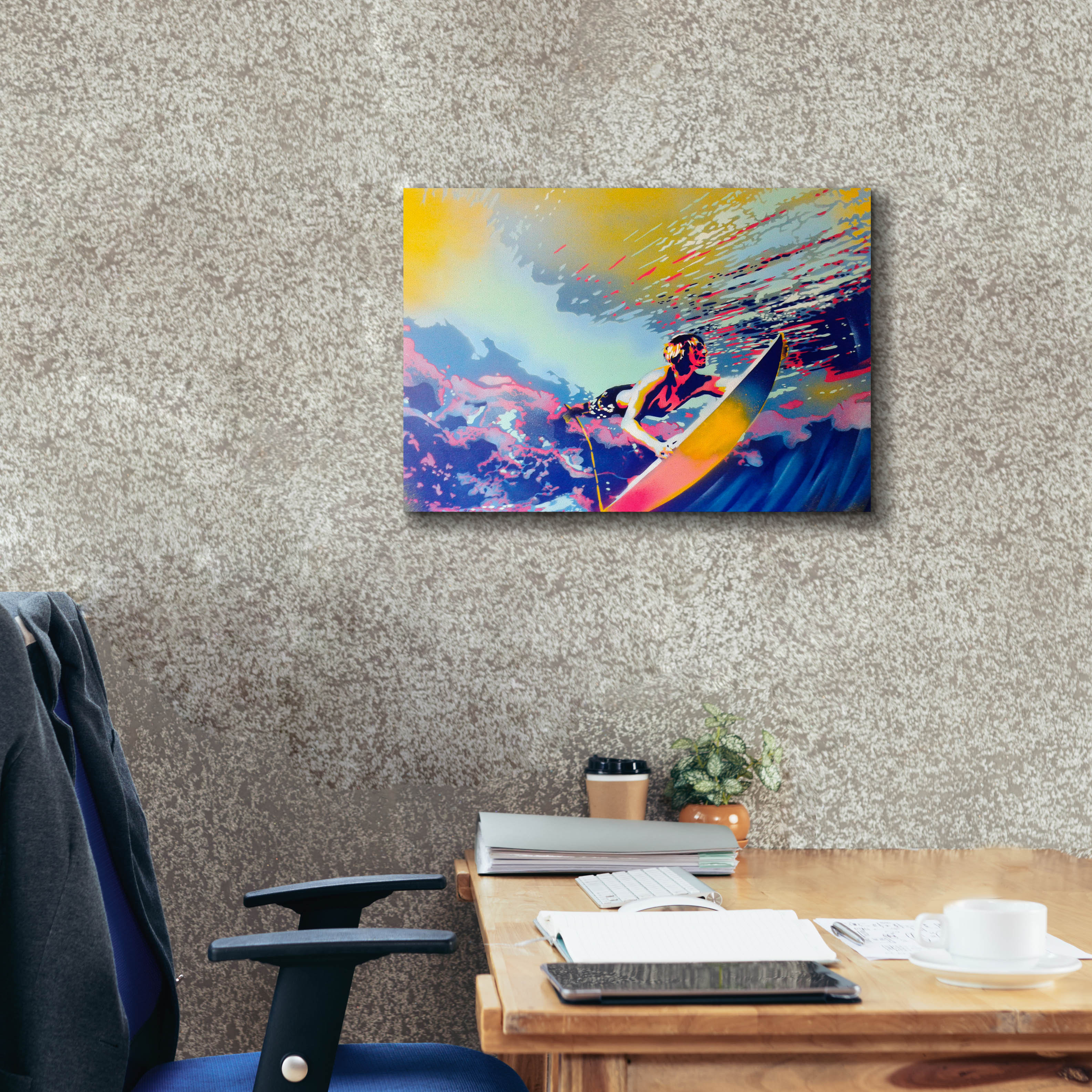 Beachcrest Home™ 'Surfing' by Abstract Graffiti Canvas Wall Art | Wayfair