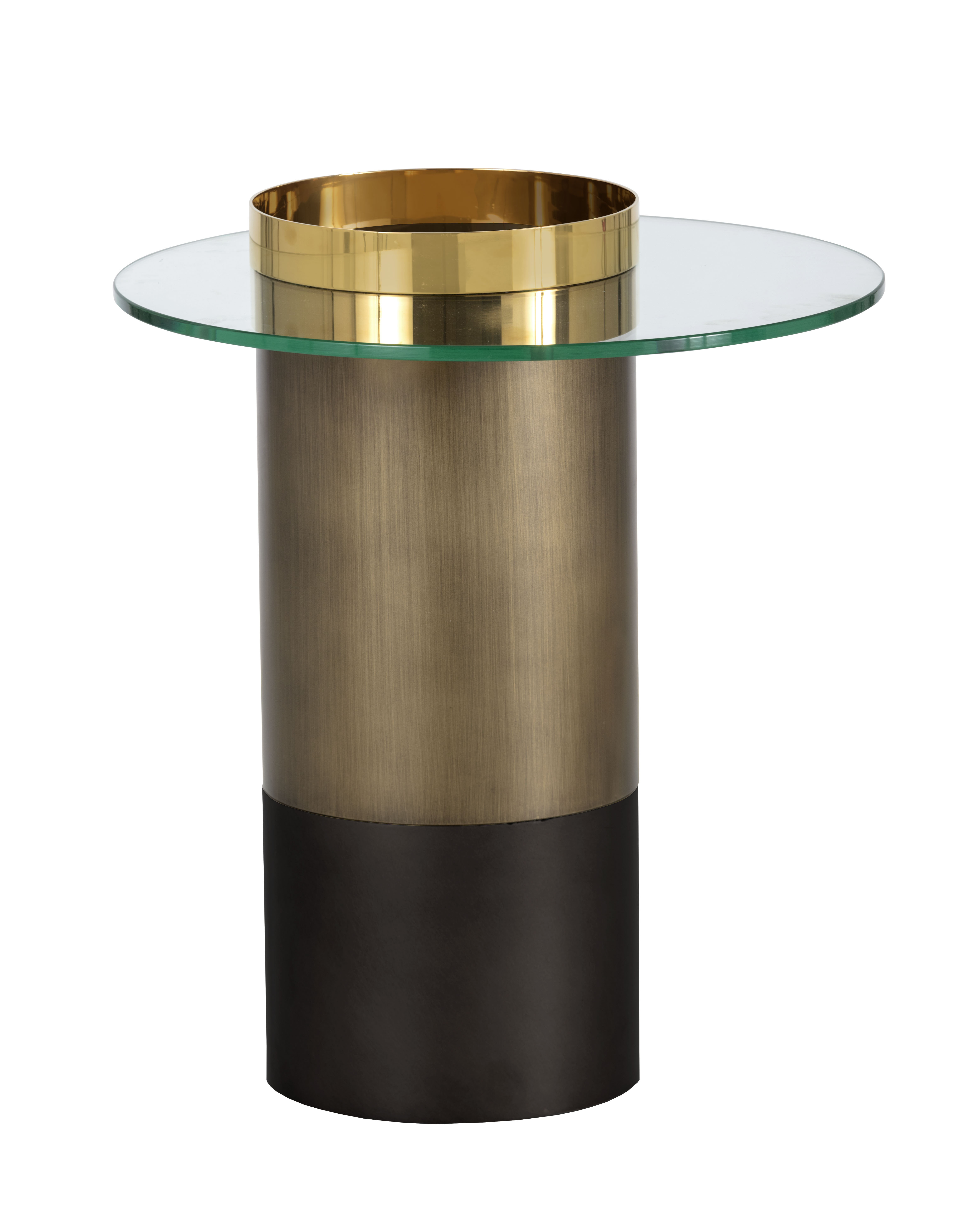SUNPAN Davie Glass Top End Table - Gold | Perigold