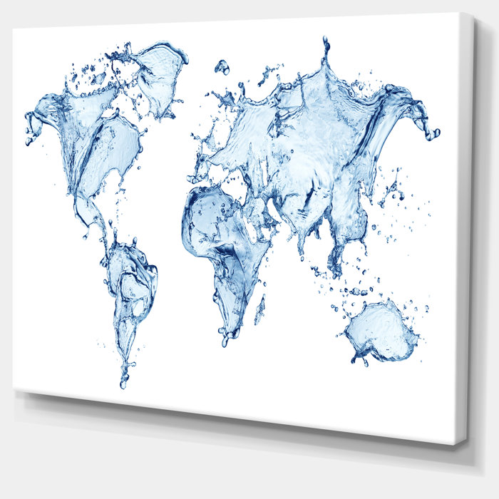 East Urban Home " World Map Water Splash " on & Reviews | Wayfair