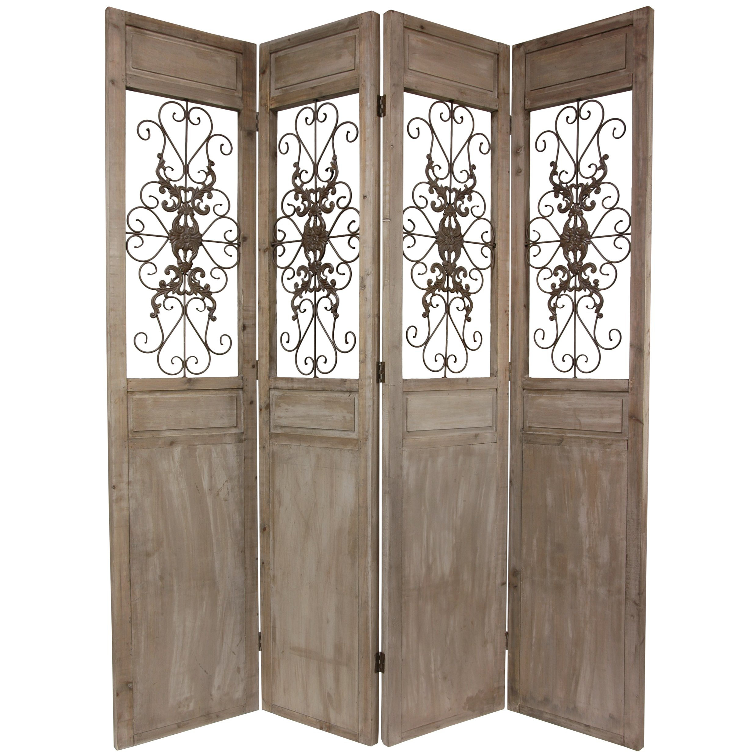 One Allium Way® 72'' W x 85.25'' H 4 - Panel Metal Room Divider ...