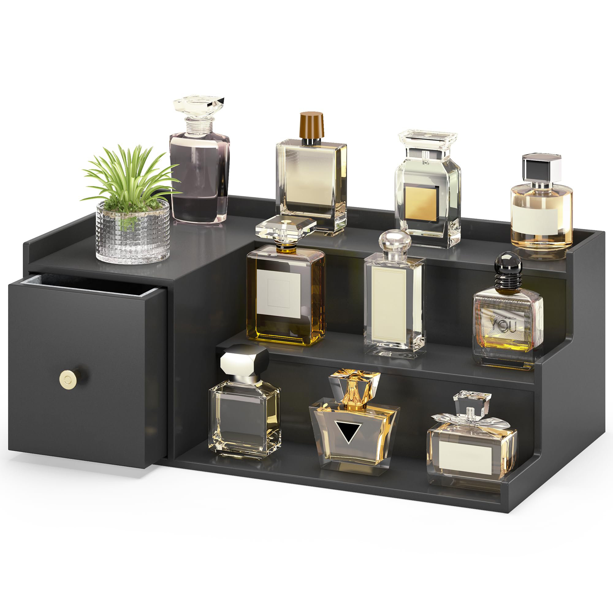 Corrigan Studio® Cologne Organizer For Men, Bamboo 3 Tier Display Riser ...