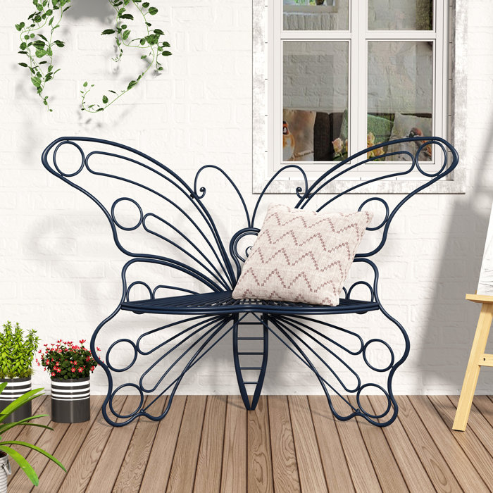 August Grove® Borgus Metal Outdoor Butterfly Chair Lounge Chair ...