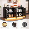 HNEBC Modern Led Sideboard Buffet Cabinet With Wireless Charging ...