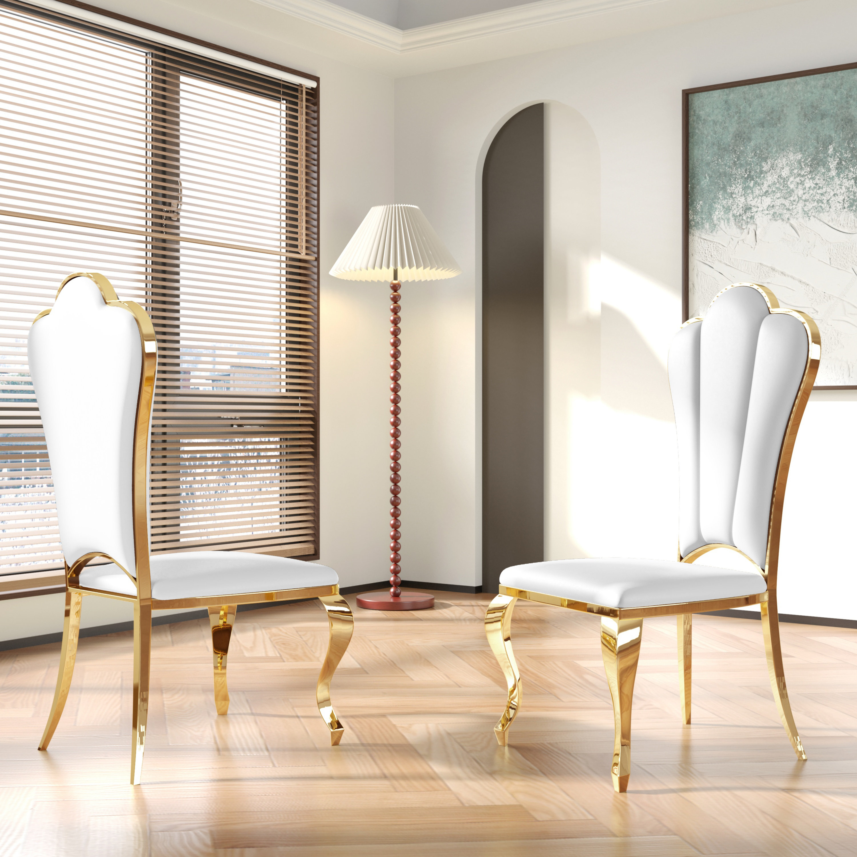 House of Hampton® PU Leather Modern Upholstered Dining Chair Side Chair ...