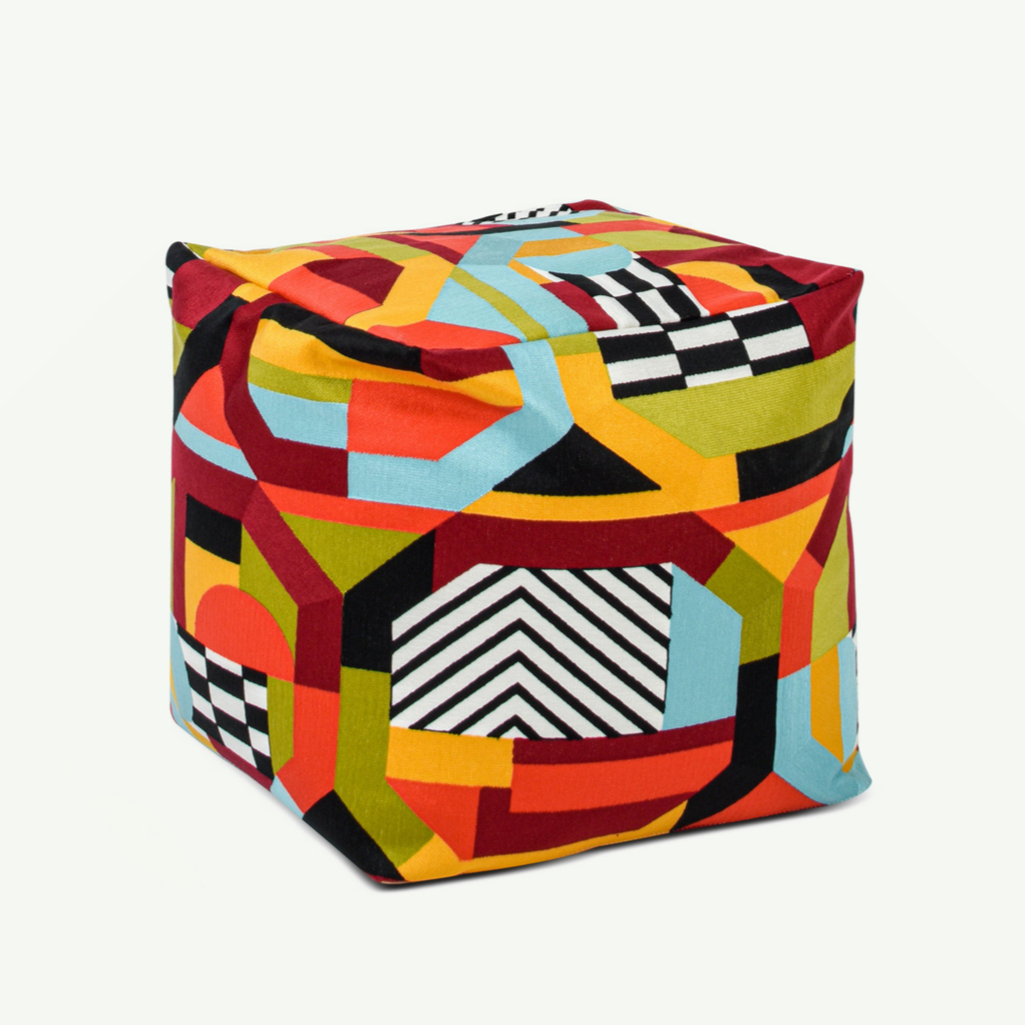 Orren Ellis Pouf 20" Luxury Oversized Bean Bag Cube Ottoman, Colorpop ...