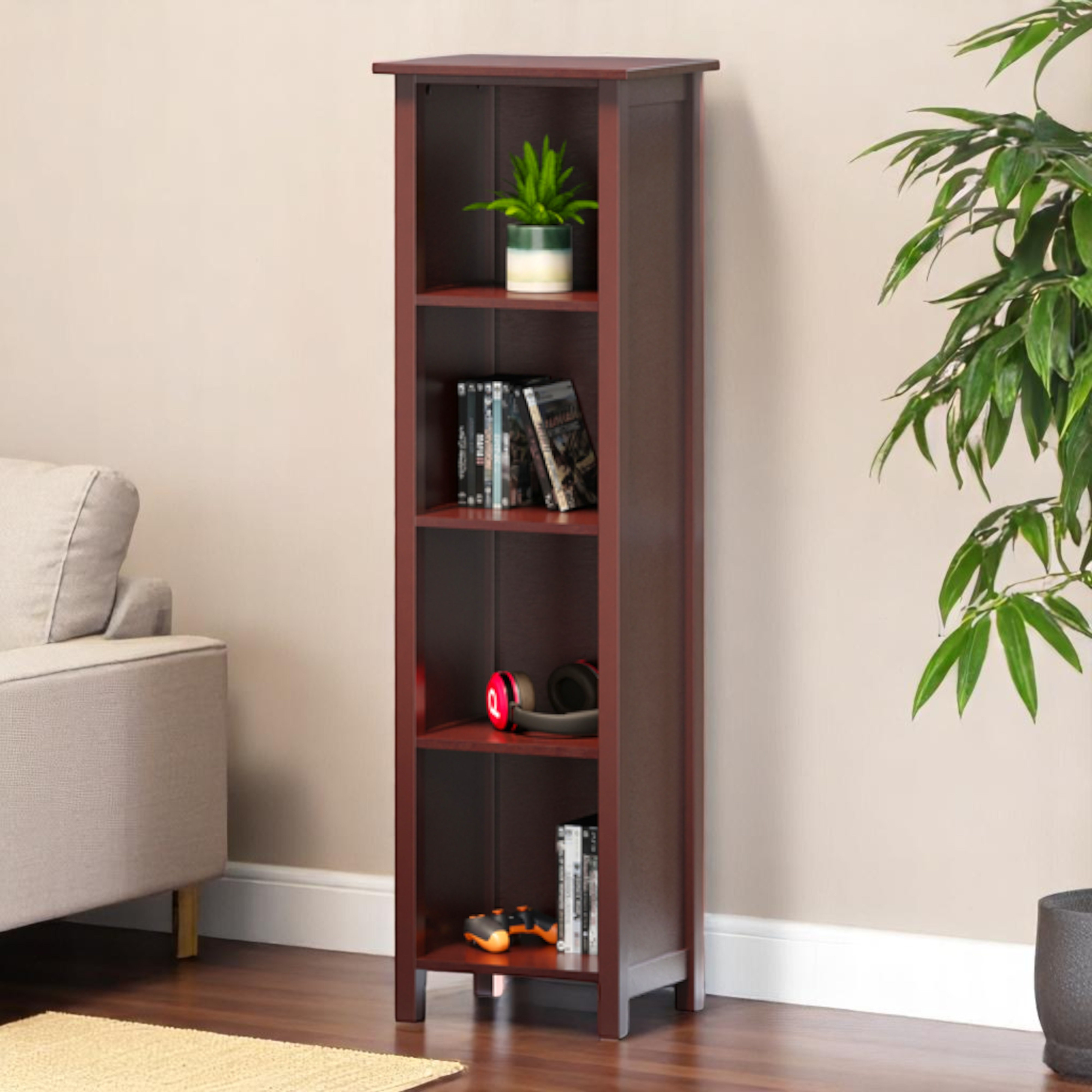 Lark Manor™ Irmela 5-Pc Storage Shelf with Four Foldable Fabric Baskets ...