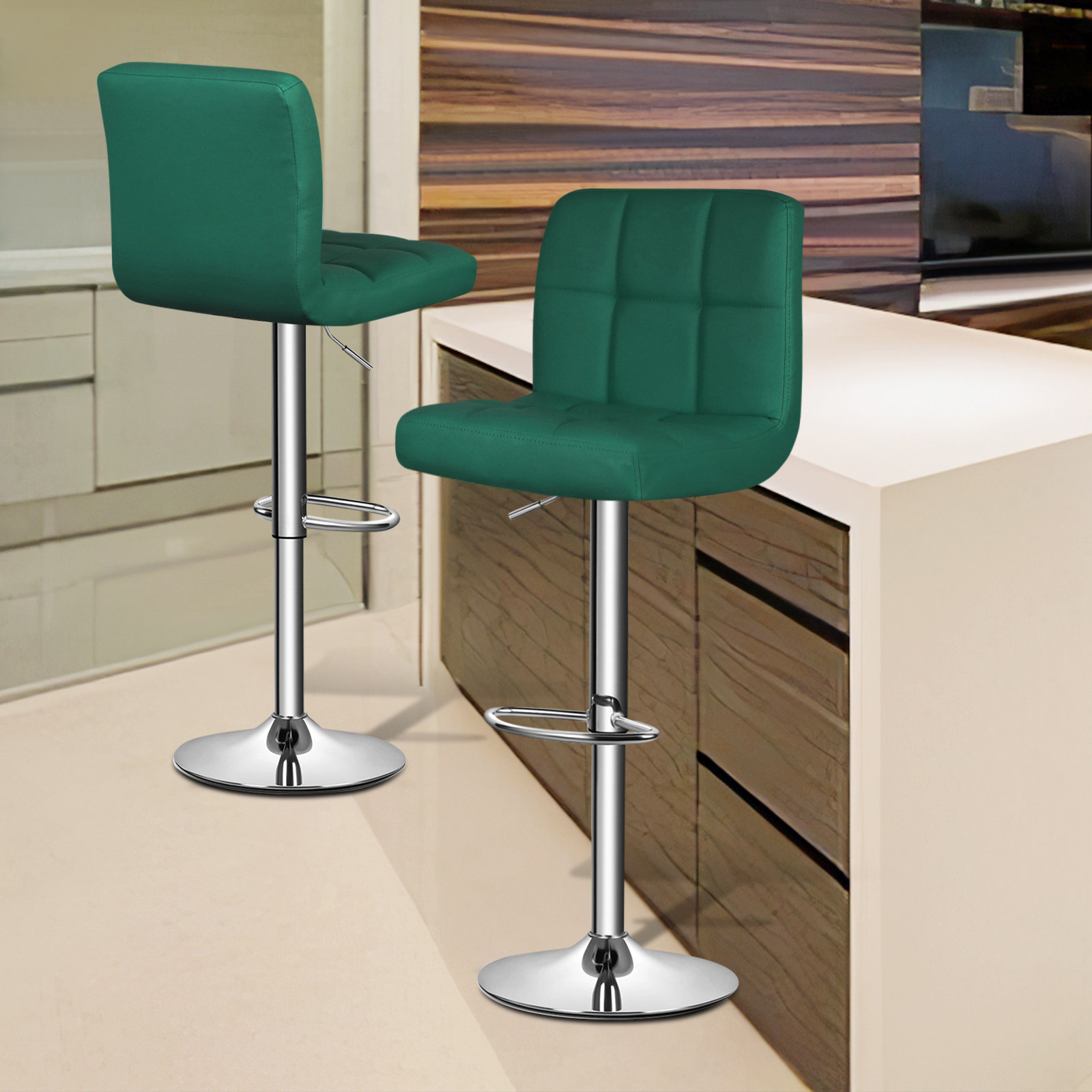 Latitude Run® Defoor Siebeld Swivel Adjustable Height Bar Stool | Wayfair