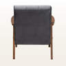 Dovecove Track Armchair with Velvet Fabric Upholstery and Walnut ...
