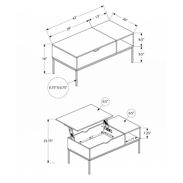 East Urban Home 42" L Rectangular Coffee Table - Wayfair Canada