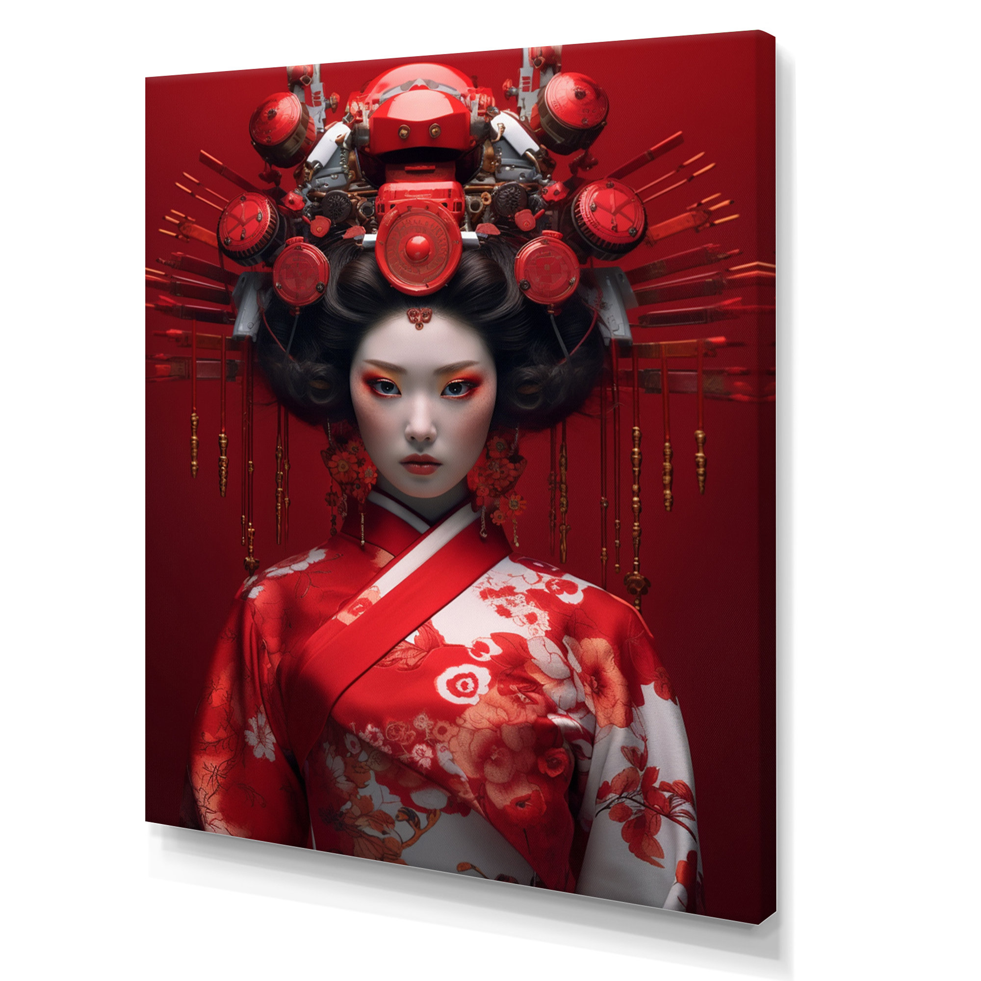 Ebern Designs Futuristic Japanese Geisha I - Print | Wayfair